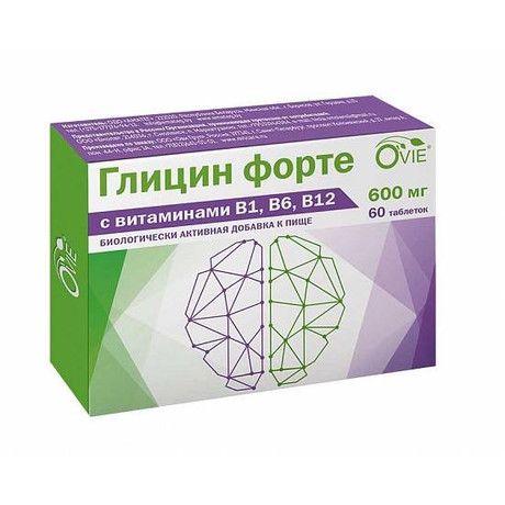Глицин форте с вит. В1, В6, В12 OVie таб. 600мг №60 — купить по цене 0 ...